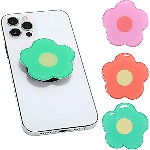 Weewooday 3 Pieces Phone Grip Holder Flower Collapsible Phone Holder Self-Adhesive Sublimation Phone Holders for Smartphone and Tablets