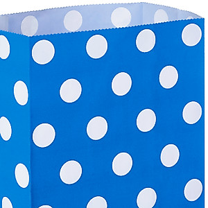 Hallmark Blue Party Favor and Wrapped Treat Bags, Assorted Designs (30 Ct., 10 Each of Chevron, White Dots, Solid) for Birthdays, Baby Showers, School Lunches, Hanukkah, Care Packages, May Day
