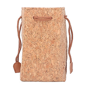 BOLORAMO Camera Lens Bag, PU Leather Cork Camera Bag 19.5x11.5x7.5cm Good Protection for Key