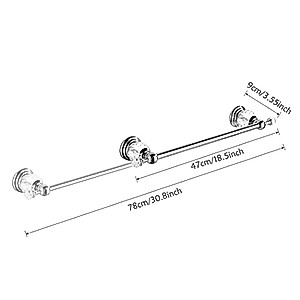WOLIBEER Crystal Towel Bar,Chrome Towel Holder Adjustable Towel Rack Rod Expandable Stainless Steel Bathroom Accessories Wall Mounted