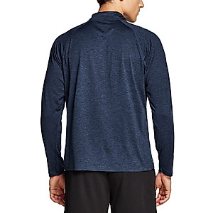 TSLA Men's 1/4 Zip Pullover Long Sleeve Shirt, Quick Dry Performance Running Top, Athletic Quarter Zip T-Shirt, 2pack 1/4 Zip Pullover Black/Slate Grey, Medium