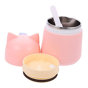 STOBAZA 5pcs Cat Stew Pot Insulated Cups with Lids Insulated Kids Food Jar Termo Insulated Food Container Insulated Tumblers with Lids Ramen Kit Set 304 Stainless Steel Breakfast Child