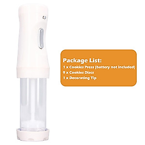 Serlium Electric Cookies Press,Cookie Making kit Homemade Baking Tool with 9 Discs and 1 Icing Tip for Cake Dessert DIY Maker and Decoration Baking Supplies