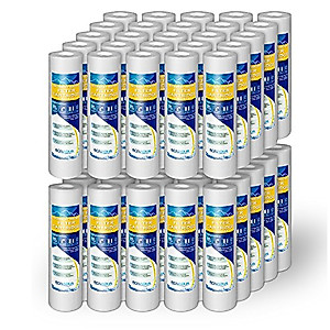 Sediment Water Filter Cartridge by Ronaqua 10"x 2.5", Four Layers of Filtration, Removes Sand, Dirt, Silt, Rust, made from Polypropylene (50, 1 Micron)