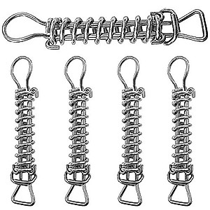 Wood Grip Swimming Pool Stainless Steel Spring Covers with Stopper D Ring and Protective Vinyl Spring Cover - for Winter Safety Pool Covers - Pool Cover Springs for Inground Pools (Pack of 5)