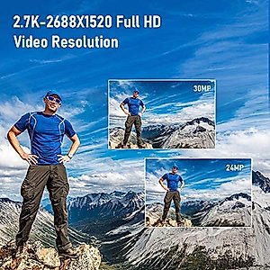 CEDITA Digital Camera Vlogging Camera with YouTube 30MP Full HD 2.7K Vlog Camera with Flip Screen 180° Rotation with 32GB Memory Card and 2 Batteries （Focus Fixed）, Black