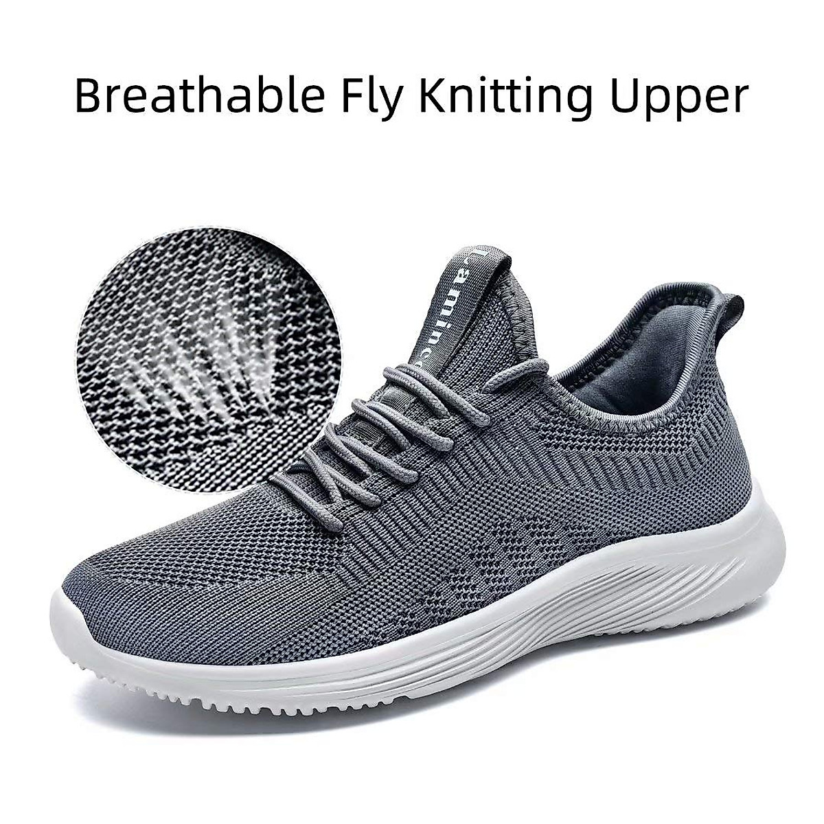 Lamincoa Men's Tennis Shoes Slip On Lightweight Athletic Fashion Casual Sneakers for Walking Running Gym Fitness Gray US 9.5