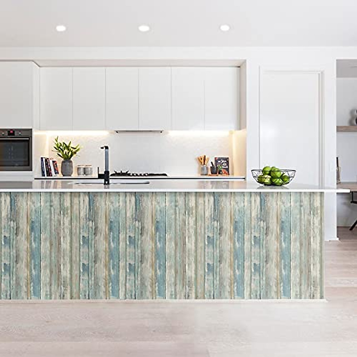 practicalWs Wood Wallpaper Rustic Self-Adhesive Removable Faux Wood Peel and Stick Wallpaper Distressed Wood Plank Grain Shiplap Wall Paper Vintage Wood Panel 11.8''x78.7'' Roll