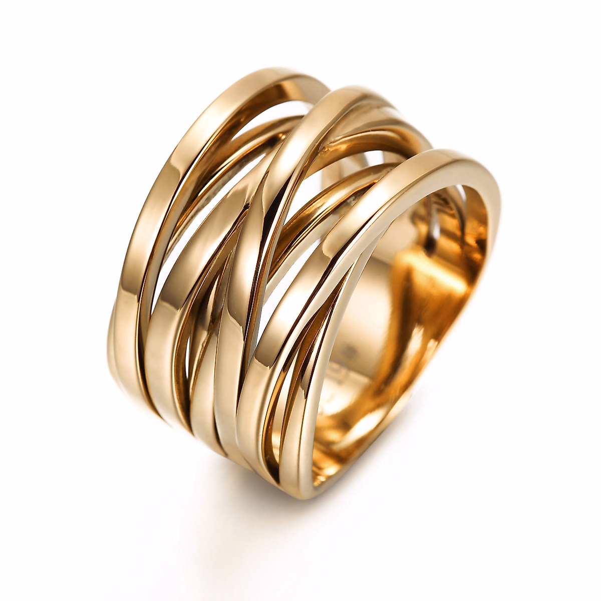 CIUNOFOR 13.7MM Cross Ring Enhancers for Women Statement Engagement Ring Silver Gold Rose Gold Plated Ring Engraving Customized Personalized (18K Gold, 8)