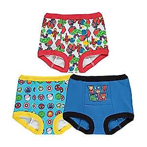 Marvel Boys Potty Training Pants, Success Chart & Stickers with Spiderman, Iron Man, Hulk & More Sizes 18M-4T, 3-Pack Superhero Friends, 3T
