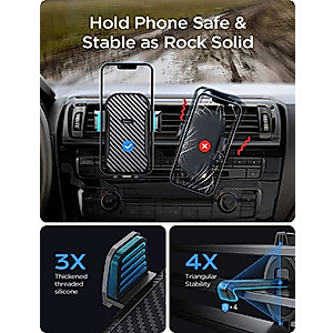 LISEN Car Phone Holder Mount 2022 Upgraded Car Vent Phone Mount with Newest Metal Air Vent Clip Never Rupture Hands Free Cell Phone Holder Mount for Car Compatible for iPhone 14 Pro Max 13 12 Samsung