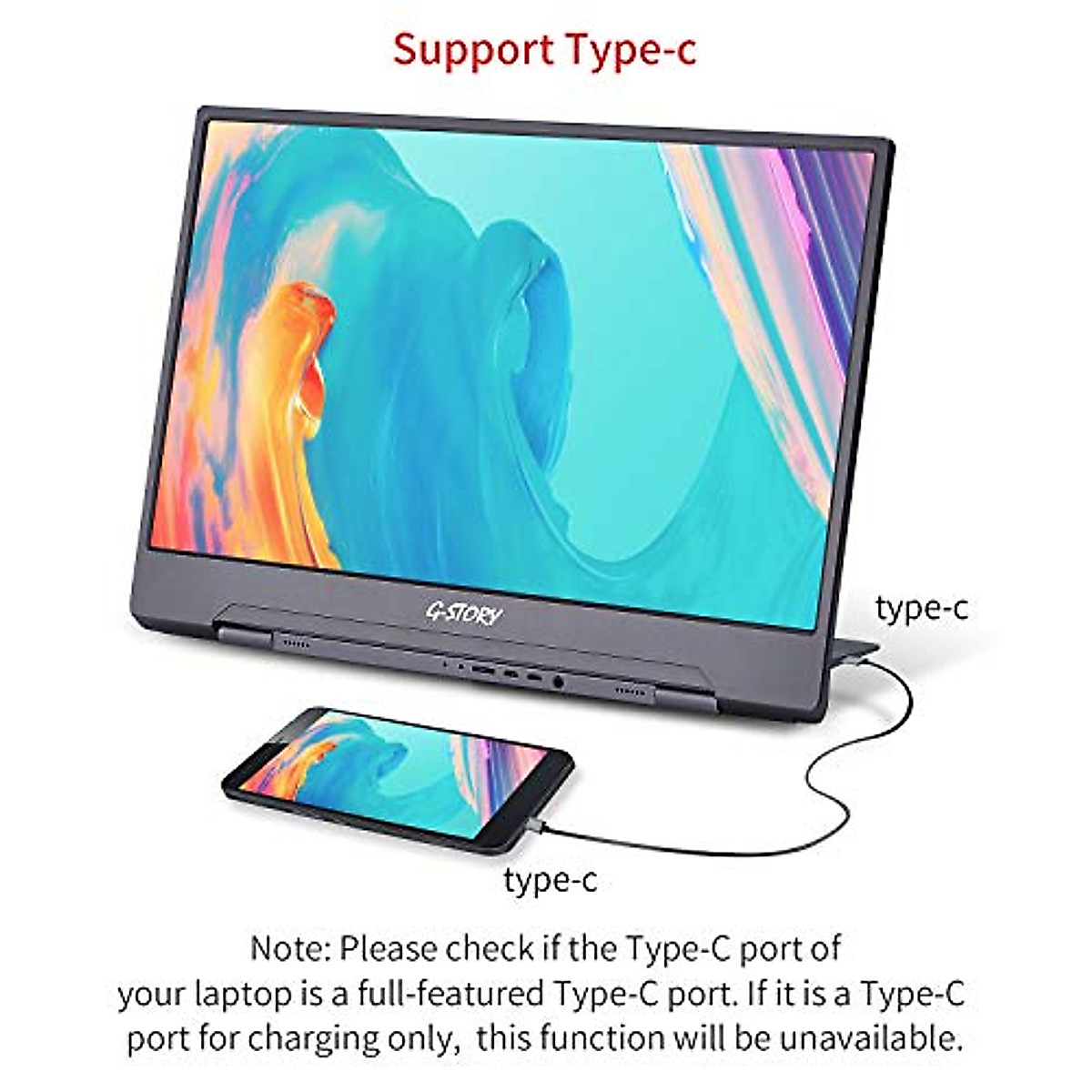 G-STORY 15.6” Portable Monitor, 1ms 165Hz Portable Gaming Monitor (Support 144Hz) Full HD 1080P, IPS Screen USB C Computer Monitor with HDMI Freesync for Laptop PS5 NS Xbox PS4 Phone with Smart Cover