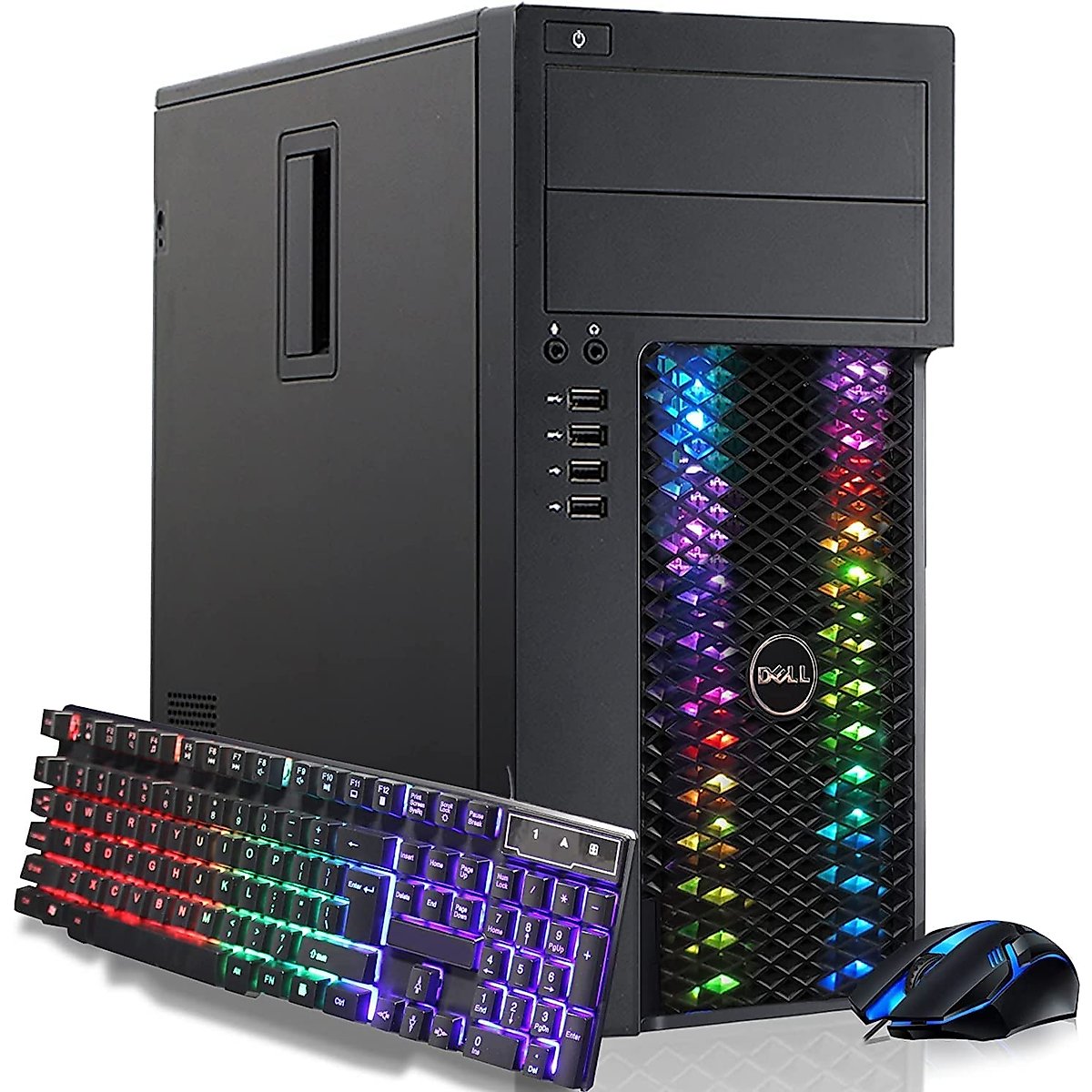 Dell RGB Gaming Desktop PC, Intel Quad I5 up to 3.6GHz, GeForce RTX 2060 6G GDDR6, 16GB DDR4, 512G SSD+3T, WiFi & Bluetooth, RGB Keyboard & Mouse, Win 10 Pro (Renewed)