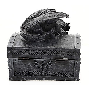 Forged Dice Co. Deluxe Dragon Dice Storage Box with Custom Foam Insert - Holds up to 6 Sets of Polyhedral Dice or 42 Individual Dice - Treasure Chest for Dungeons And Dragons Dice - Great DnD Gifts
