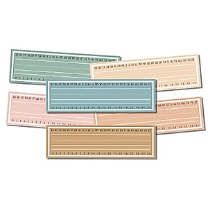 Whaline 48Pcs Boho Name Tags 6 Designs Back to School Nameplate Self-Adhesive Stickers Multi Purpose Decorative Name Labels for School Classroom Students Desks Wall Teaching Supplies, 3 x 9.8"