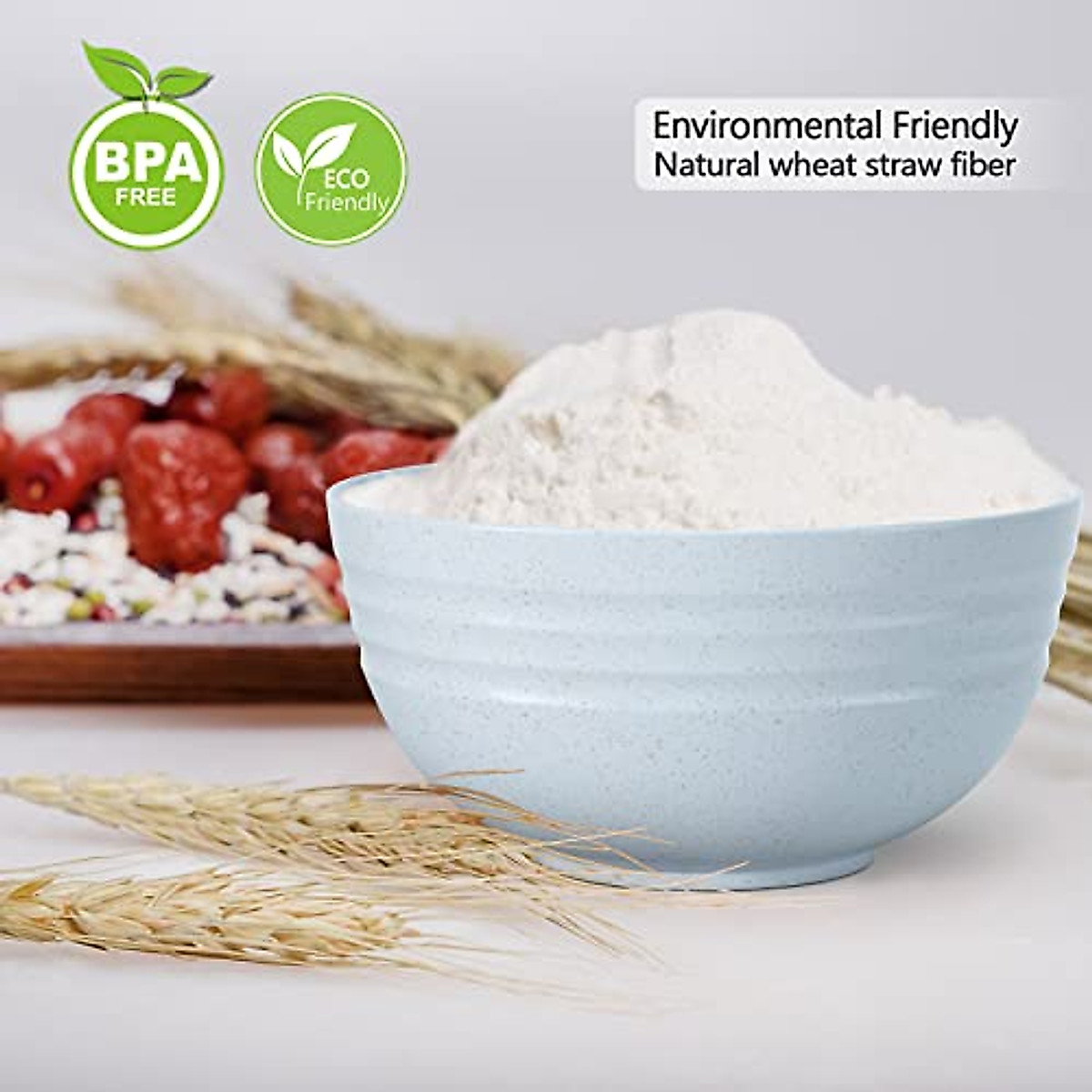 Homestockplus Cereal Bowls 24 OZ Microwave and Dishwasher Safe Bowl BPA-Free Eco-Friendly Bowl Sets Mixed Color for Cereal, Salad, Soup, Rice[Set of 8]