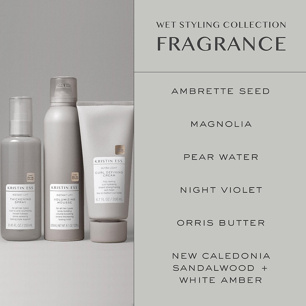 Kristin Ess Hair Instant Lift Thickening Spray for Volume + Fullness on Fine Hair, Shine Renewing, Style Support, Sulfate and Paraben Free, 8.45 fl. oz.