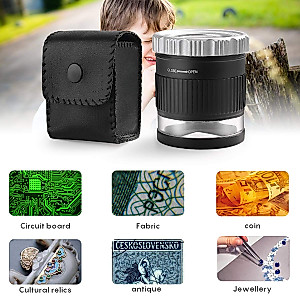 30X Loupe Magnifier,Adjustable Focal Length Magnifier,Foldable Jewelry Magnifier Glass for Textile Optical,Embroidery,Circuit Board,Coins,etc.
