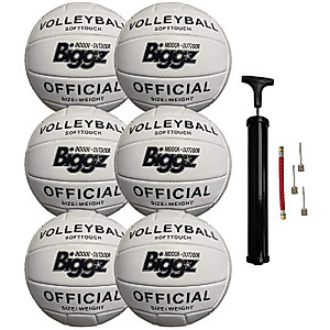 Biggz (6 Pack) Volleyballs - Soft Touch Leather - Indoor/Outdoor