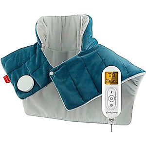 Comfytemp Weighted Heating Pad for Neck and Shoulders, 2.2lb Large Electric Heated Neck Shoulder Wrap for Pain Relief - 9 Heat Settings, 11 Auto-Off, Gifts for Women Men Mom Dad - 19"x22"