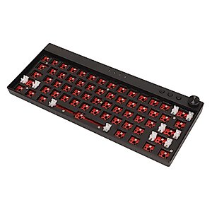 ASHATA WL61PLUS 60% RGB DIY Mechanical Keyboard, 61 Keys Hot Swappable 5Pin 3Pin Switch, Bluetooth 5.0/USB C Wired/2.4GHz Customized Gaming Keyboard Kit(Black)
