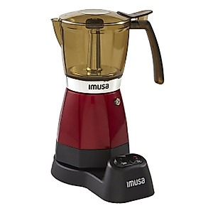 IMUSA USA Electric Espresso/Moka Maker, 3-6 Cups, 48 oz,Red