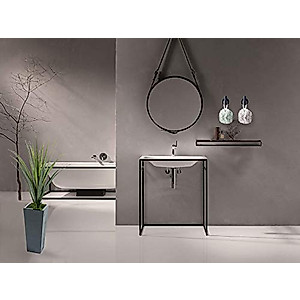 TocTen 16 inch Towel Rack for Bathroom + 4 Pack Towel Hooks Wall Mounted, Made of Thicken SUS304 Stainless Steel Material (Matte Black)