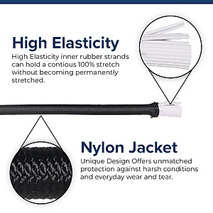 Paracord Planet Shock Cord - 100% Marine Grade Stretch Bungee Cord - DIY Projects, Tie Downs, and Recreation