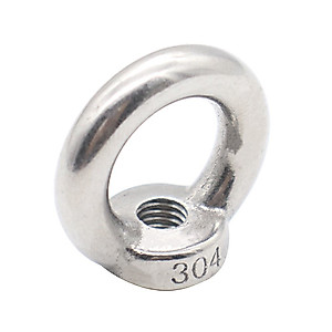 Eowpower 5 Pieces 304 Stainless Steel M8 Ring Eye Bolt Threaded Nuts
