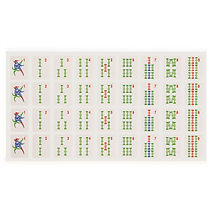 Yellow Mountain Imports Set of 180 American Mahjong Tile Decal Stickers - Made