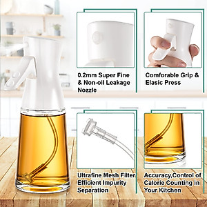 Lallisa 4 Pcs Oil Sprayer for Cooking 180 ml Glass Olive Mister Oil Dispenser Bottle for Kitchen Vinegar Spritzer for Air Fryer Gadgets Making Baking Frying Bbq Salad Accessories