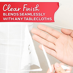 XFasten Plastic Table Cover Transparent 54 x 54 Inch Waterproof, Stain-Proof Vinyl Clear Plastic Tablecloth Protector Non-Yellowing Square Clear Table Cover Protector for Dining Room Table