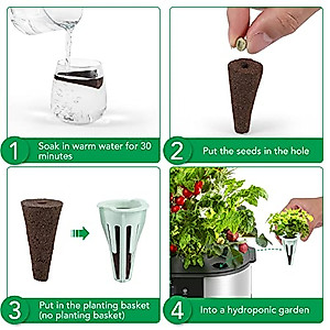 JustSmart 50 Pack Growth Sponges, Replacement Root Growth Sponges Seed Pods Compatible GS1 Series, Seedling Starter Sponges Kit for Hydroponic Growing System Indoor Garden