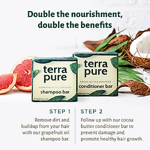 Terra Pure Shampoo Bar | Oil Infused by 1-Shoppe | Plastic Free, Soap Free, Vegan, Plant Based, Sustainable, Eco-Friendly, & Zero Waste