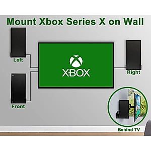 Wall Mount for Xbox Series X (Mount The Console & Accessories on Wall Near or Behind TV with Power Button Front/Left/Right), Wall Shelf Bracket Kit for XSX System