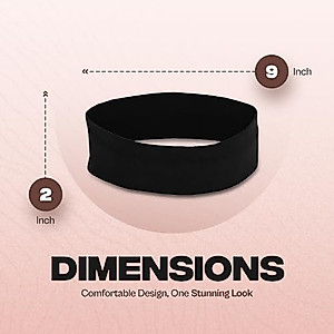 Stretchy Headbands - Yoga Headband - Sports Headbands - 2-Inch Wide Black Headband - 20 Pack Cotton Headbands by CoverYourHair