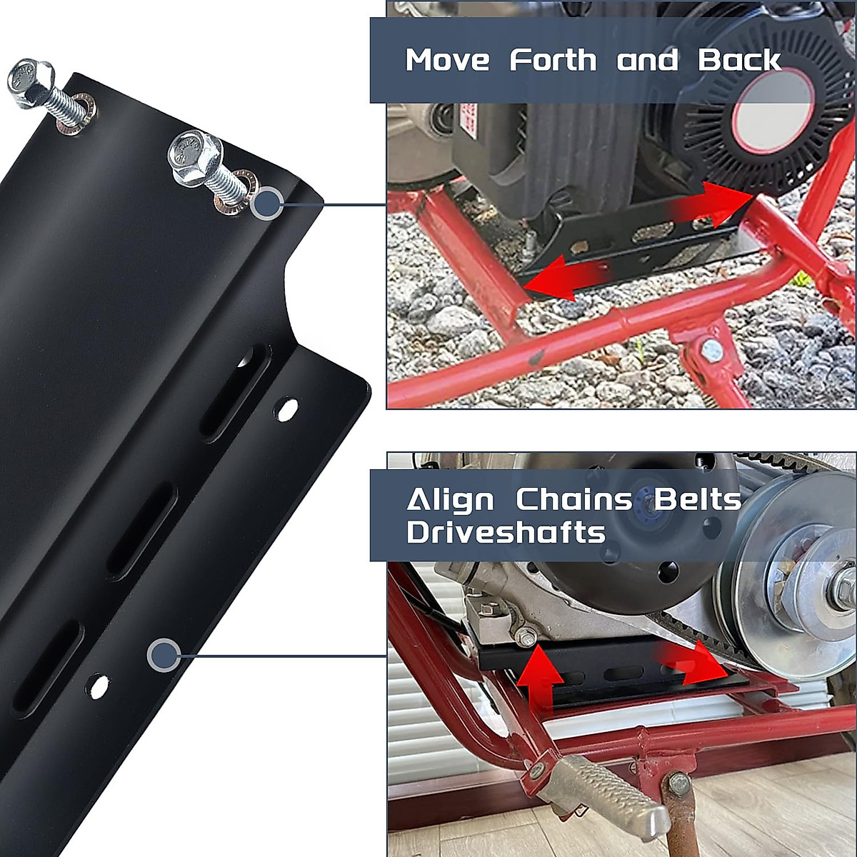 QASKEHKT Generic Torque Converter Motor Riser Mount Plate for 196cc/212cc Engines on Coleman Mini Bikes
