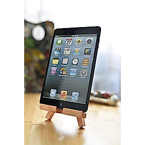 Handmade Wooden Easel Phone Stand - Tablet Holder: Canvas Style (Light)