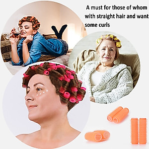 36 PCS Small Size Hair Roller-Self Grip Hair Curler Mini Sized Hairdressing Tools, Salon Curly Style for Short Hair, Pack of 36 Small 0.6 Inch (Orange)