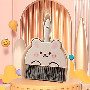 Broom with Dustpan Combo Set Rabbit Besoms and Dustpan Set for Household Desktop Cleaning Desk Sweeping Garbage Shovel Pet Children's Mini Besoms Broom Set Dust Pan and Broom Set