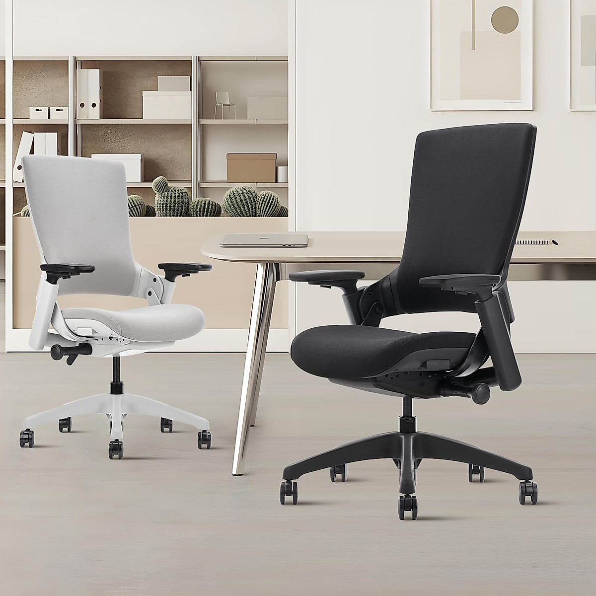 CLATINA Ergonomic High Swivel Executive Chair with Adjustable Height 3D Arm Rest Lumbar Support and Upholstered Back for Home Office Black BIFMA Certification No. 5.1