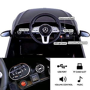 LITTLE BROWN BOX Kids Ride on Car 12V Licensed Mercedes Benz CLS Electric Car for Kids with Parent Remote Control, Adjustable Speed,Safety Belt,Music&Lights, Ride on Toys for Toddler 1-3 Years(Black)