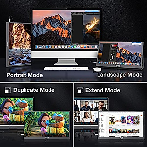 QQH Portable Monitor, 15.6" Portable Computer Monitor HDMI 1080P FHD USB C Laptop Monitor Display IPS Second Screen, Gaming Monitor with Smart Cover, External Dual Monitor for Phone PC MAC PS4 Xbox