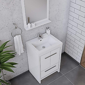 Alya Bath Sortino Bathroom Vanity, Small, White