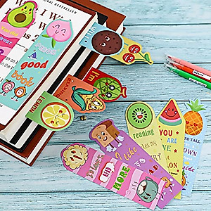 Bookmarks Scratch and Sniff Bookmarks Fruit Theme Scented Fun Bookmarks Assorted Cute Bookmarks for Students, Teens, Food Lovers, 36 Pieces 12 Styles