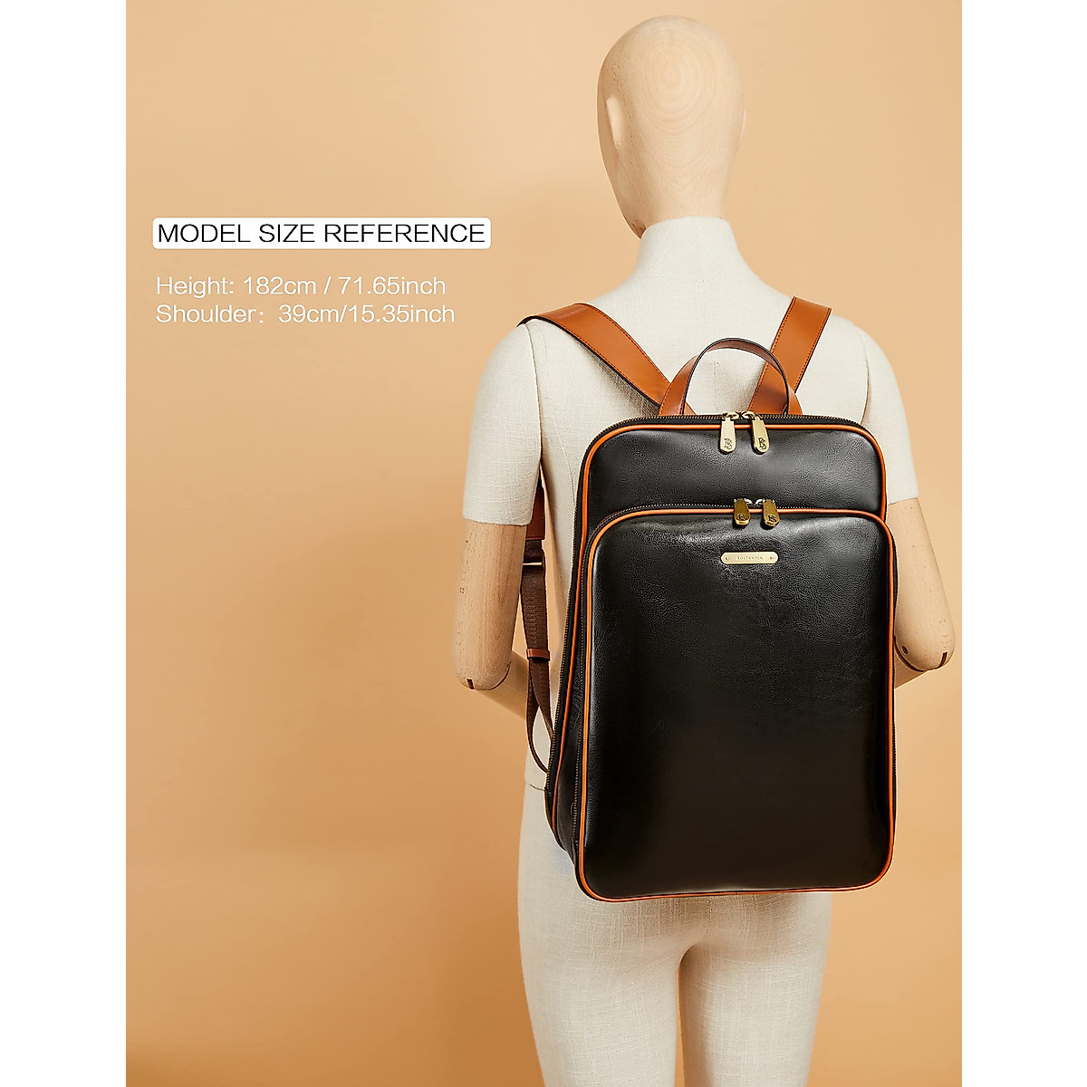 BOSTANTEN Womens Leather Wallets RFID Blocking Large Capacity＆Leather 15.6 inch Laptop Backpack Computer Bag