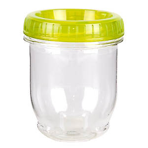 ArtBin 6941AD Twisterz Tall 3-Pack, Small Art & Craft Organizers, 3.4 Fluid oz, [3] Interlocking Plastic Jars, Clear with Multicolored Lids, Multi Colored, 3 Piece