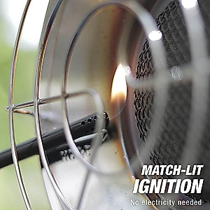 15,000 BTU Single Tank Top Portable Propane Radiant Heater,Grey/ Silver