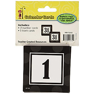 Teacher Created Resources Black Sassy Solids Double-Sided Calendar Cards