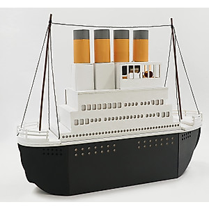 Rovox DIY Miniature Dollhouse Kit Build Yourself DIY Titanic Ship with Furniture Crafts Tiny Home Kit House Building Kit Model with LED Lights and Music for Adults Teens Gift Idea for 14+